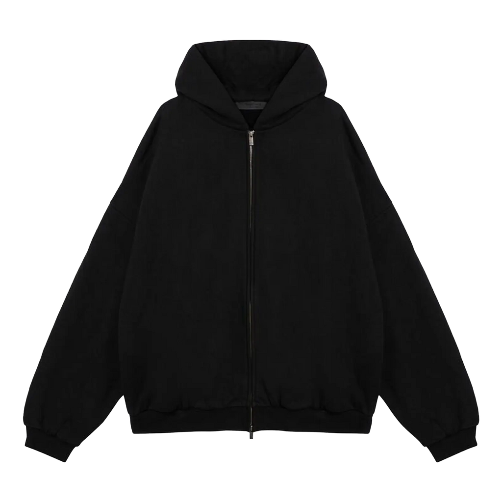 Fear Of God Essentials Black State Zip-Up Hoodie – sneakrflow