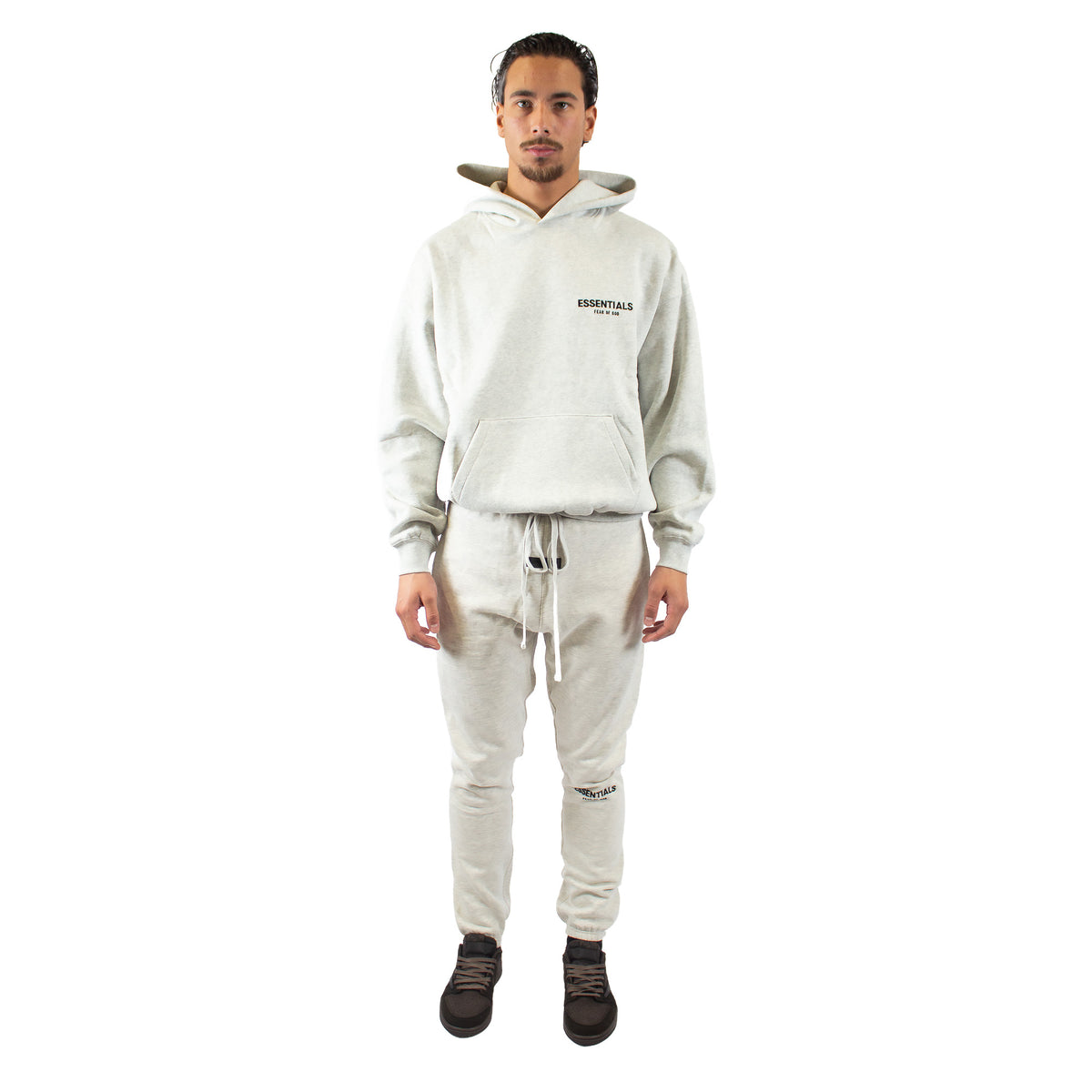 Fear of God Essentials Light Oatmeal Set – sneakrflow