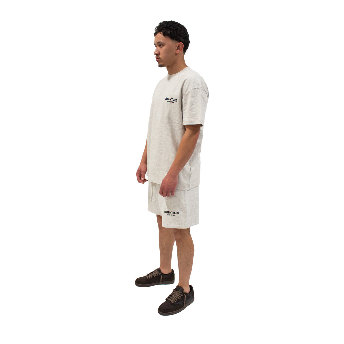 Fear of God Essentials Light Oatmeal Summer Set – sneakrflow